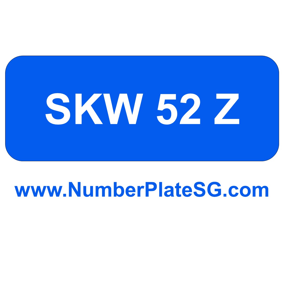 SKW 52 Z – Number Plate SG